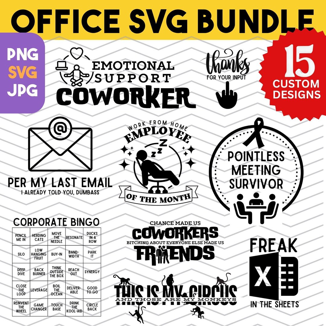 Funny Office SVG Bundle for Cricut Coworker Gift Svgs for Mugs, Shirts ...