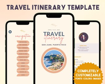 Mobile Travel Itinerary, Digital Itinerary, Editable Itinerary, Travel ...