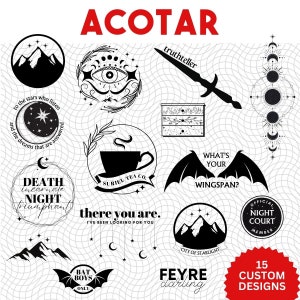 SJM Universe and ACOTAR Svg Bundle ACOTAR, Throne of Glass, Crescent ...