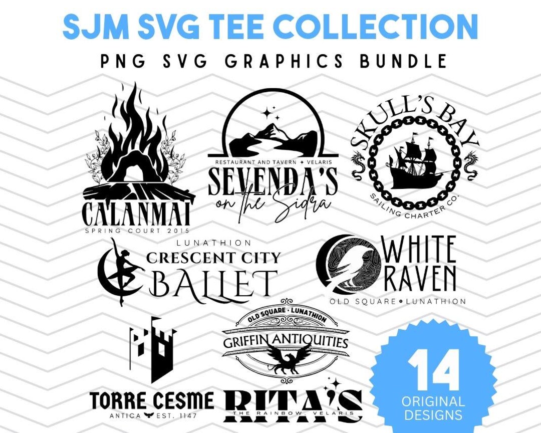 SJM Svg: Tee Collection ACOTAR, Throne of Glass Crescent City Merch ...
