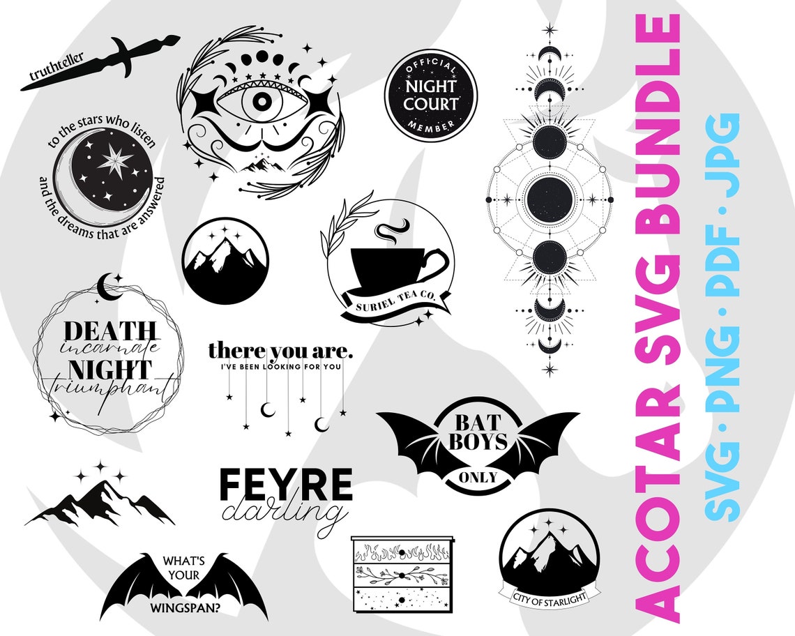 ACOTAR Svg Bundle ACOTAR Files Cricut 15 ACOTAR Designs - Etsy Australia