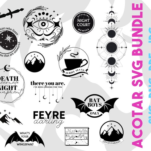 ACOTAR Svg Bundle ACOTAR Files Cricut 15 ACOTAR Designs - Etsy Canada