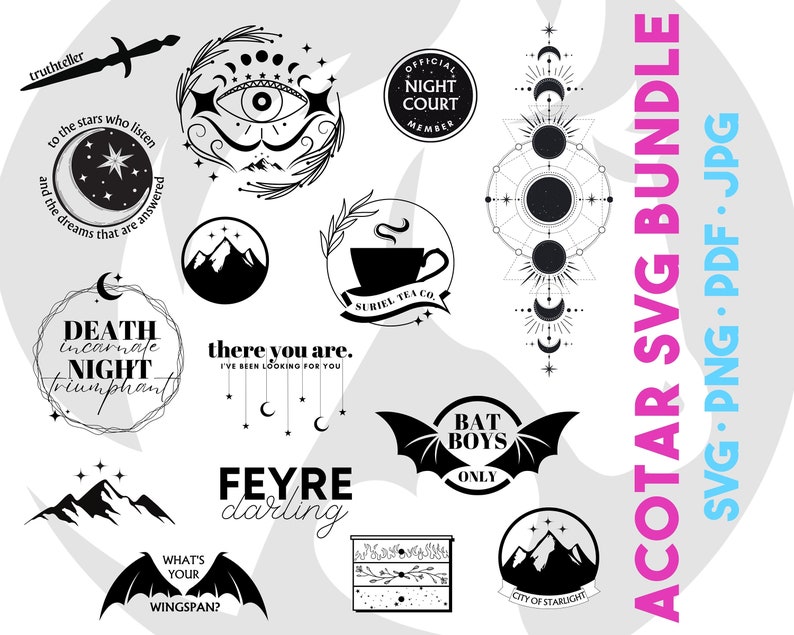 ACOTAR Svg Bundle ACOTAR Files Cricut 15 ACOTAR Designs - Etsy UK