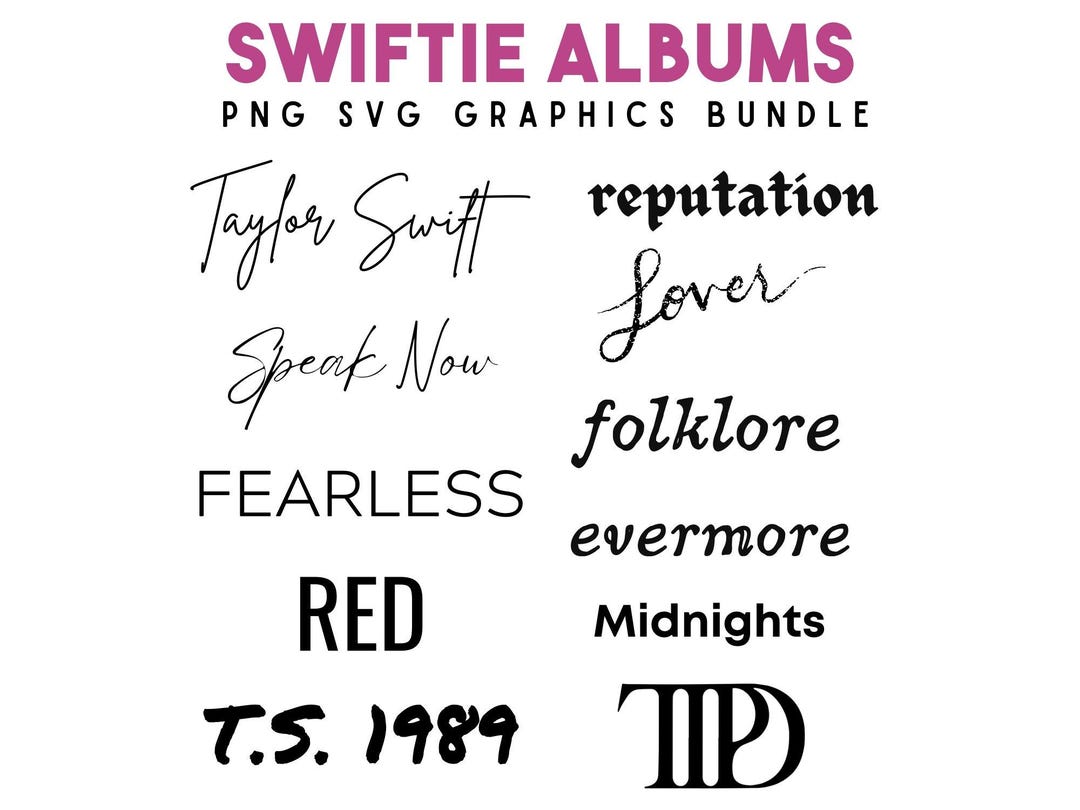 Taylor Swift Album Svg Bundle for Cricut Taylor Swift Digital Art ...