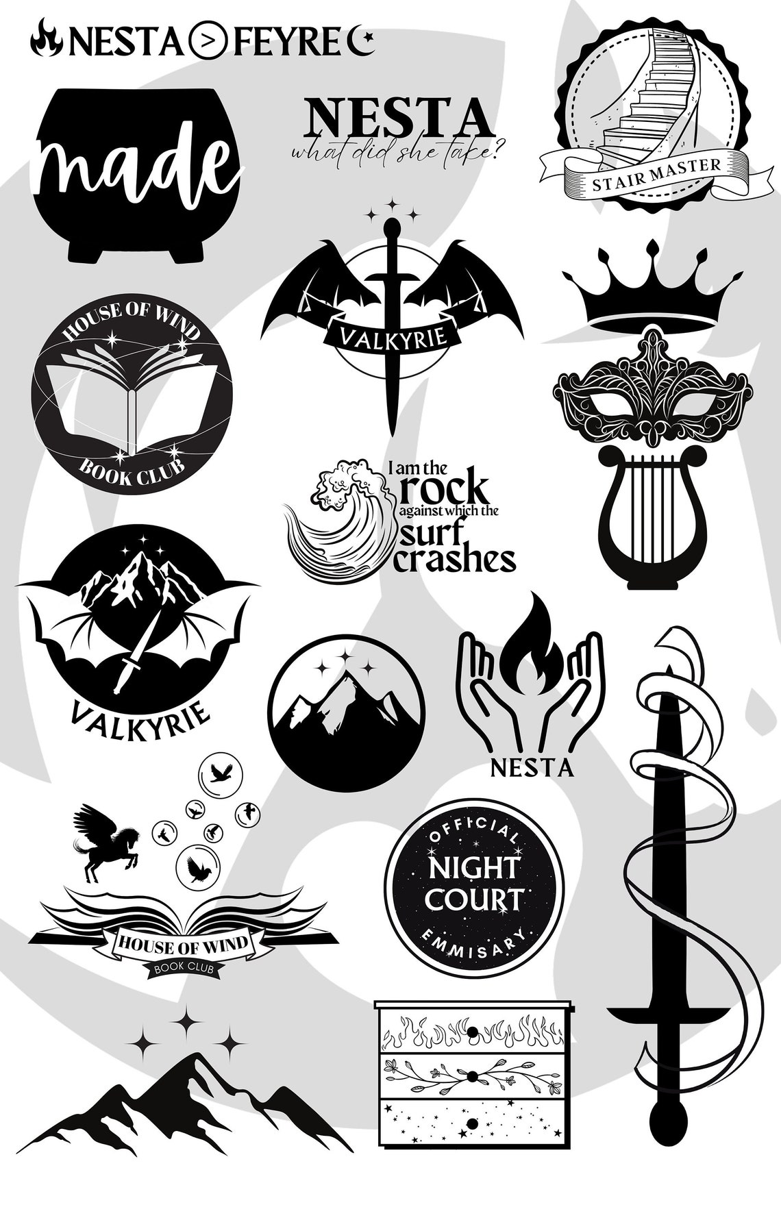 Buy ACOTAR Svg Bundle Nesta Pack ACOTAR Files for Cricut Online in ...