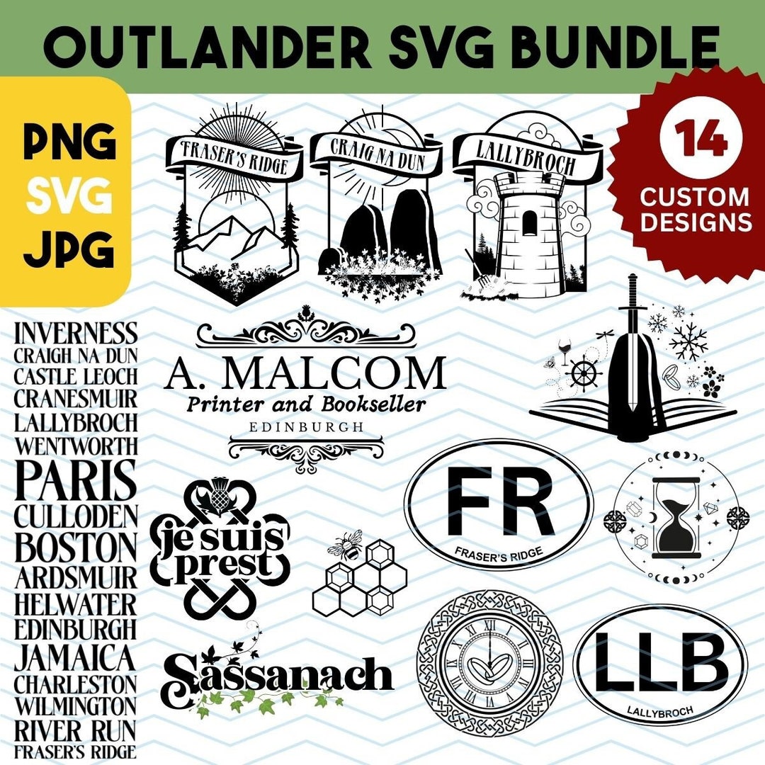 Outlander SVG Bundle Digital Files for Outlander Stickers, Shirts ...
