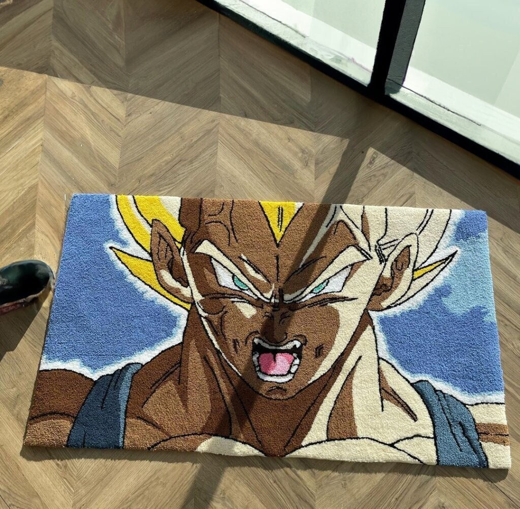 Handmade Dragon Ball Z Goku Rug: Anime-inspired Super Saiyan - Etsy