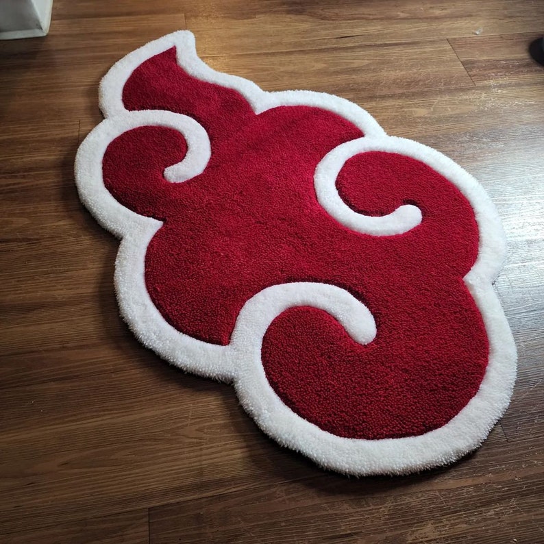Handmade Akatsuki Cloud Rug: Imported Wool & Cotton, Unique Anime ...