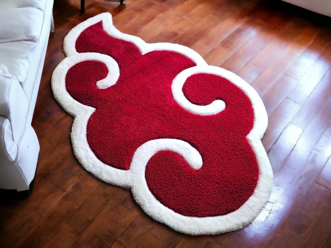 Handmade Akatsuki Cloud Rug: Imported Wool & Cotton, Unique Anime ...