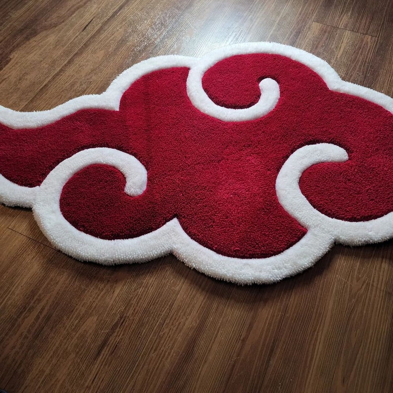 Handmade Akatsuki Cloud Rug: Imported Wool & Cotton, Unique Anime ...