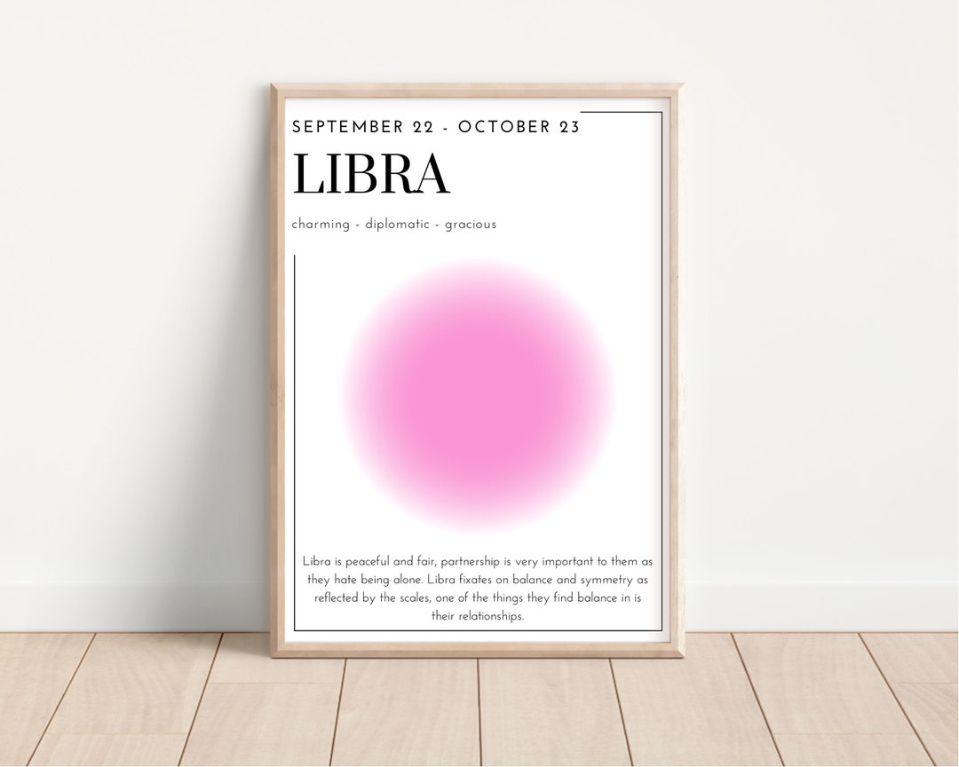 Libra Print Poster Printable, Zodiac Art Print, Astrology Art Print ...