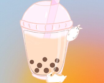 Boba Bunny Art - Etsy