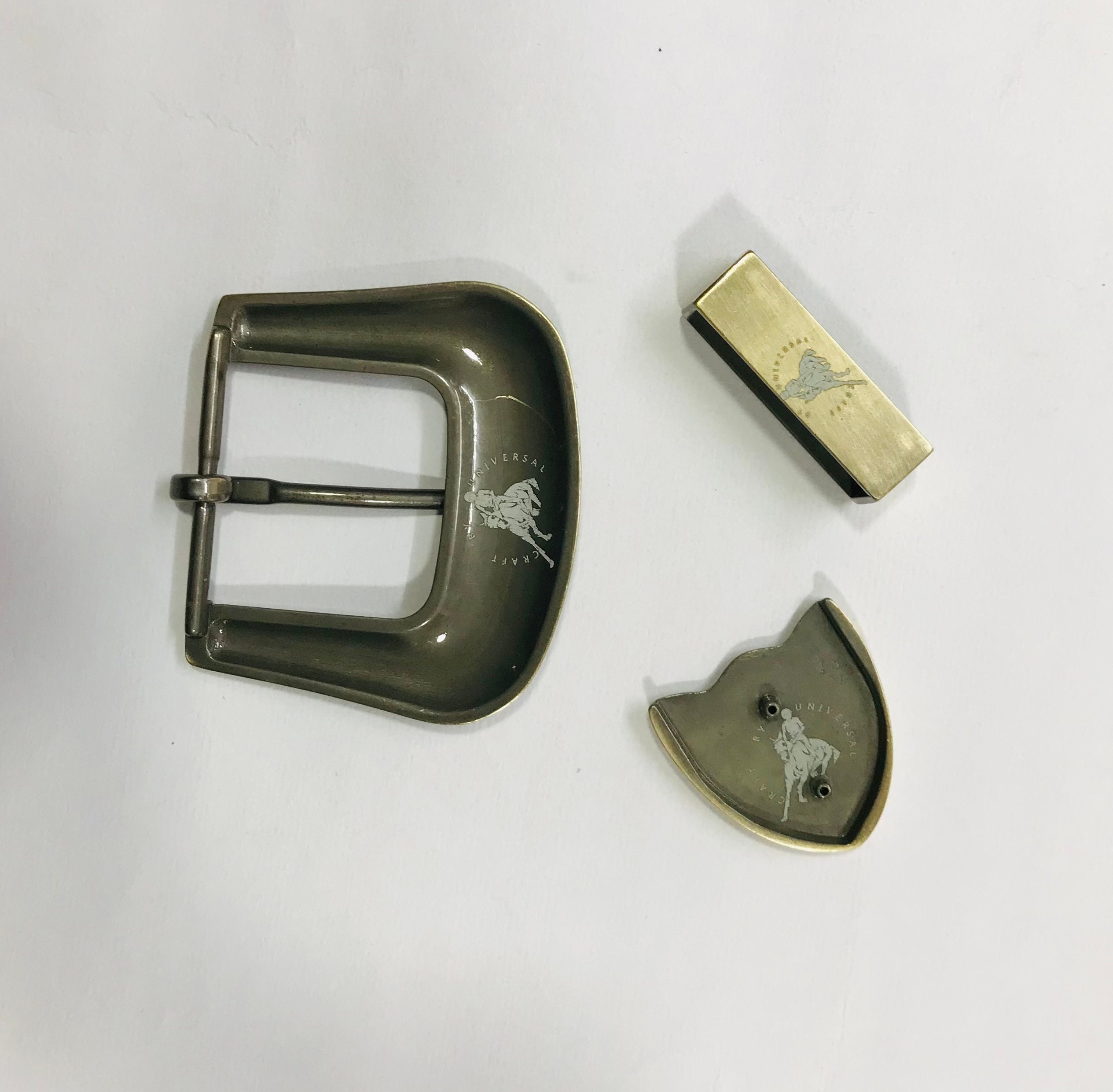 Western 3 Piece Buckle Set Antique Brass Buckle 3 Piece for - Etsy