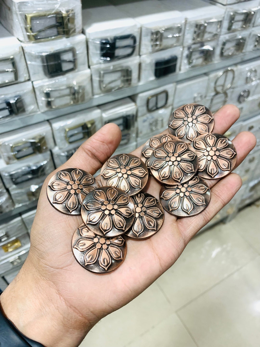 Customize With Style: Set of 10 Metal Conchos for Belts, Leathercraft ...