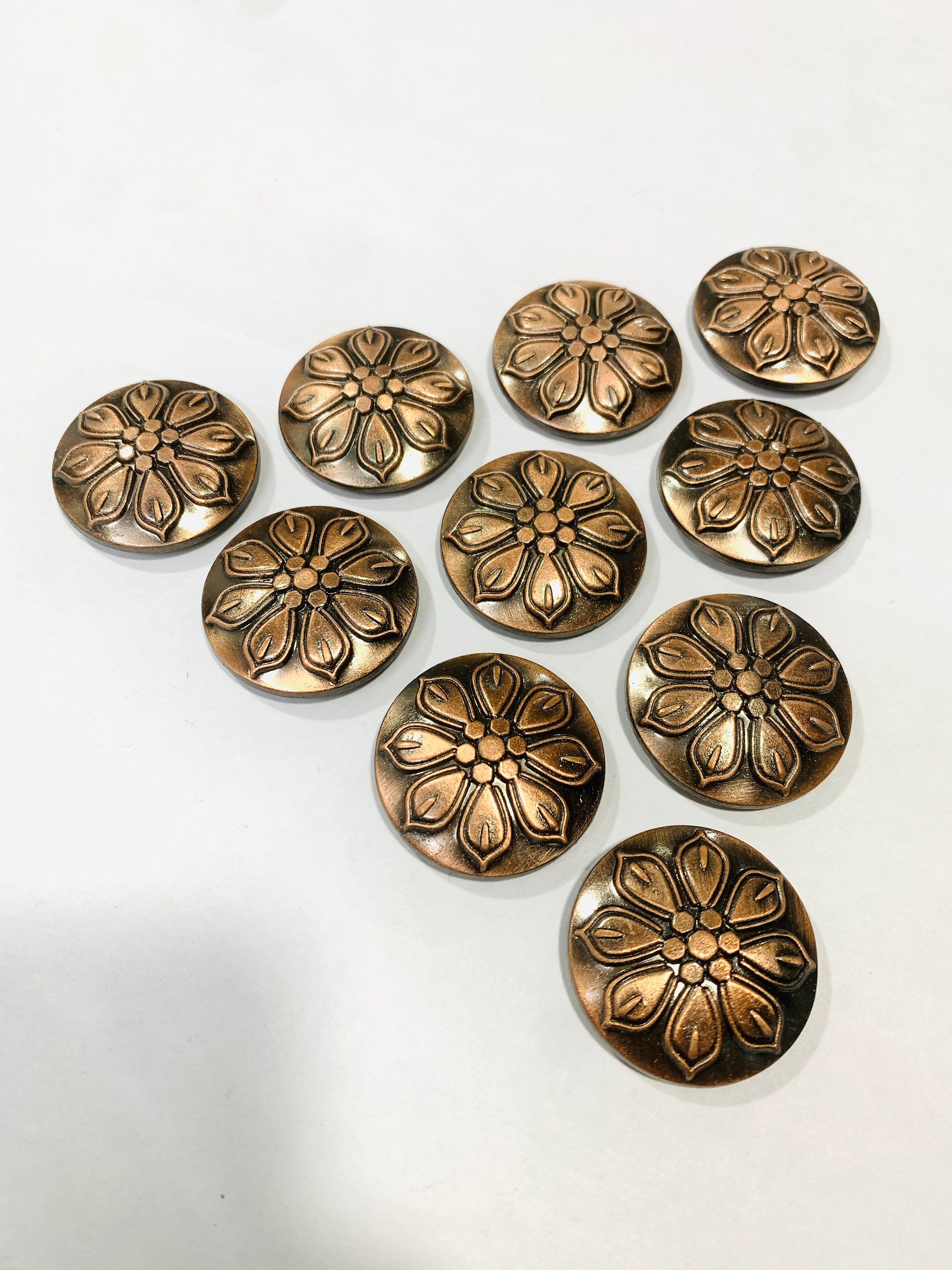 Customize With Style: Set of 10 Metal Conchos for Belts, Leathercraft ...