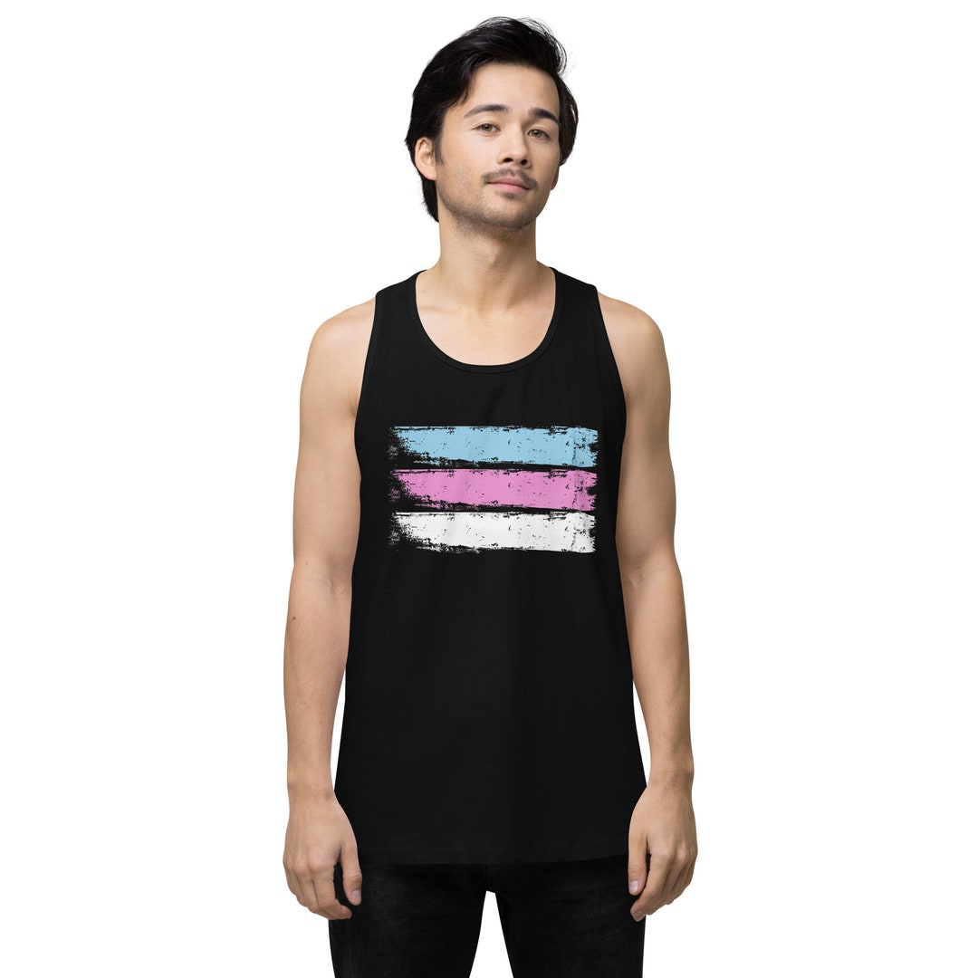 Trans Pride Flag Tank Top - Black Unisex Tee - Etsy