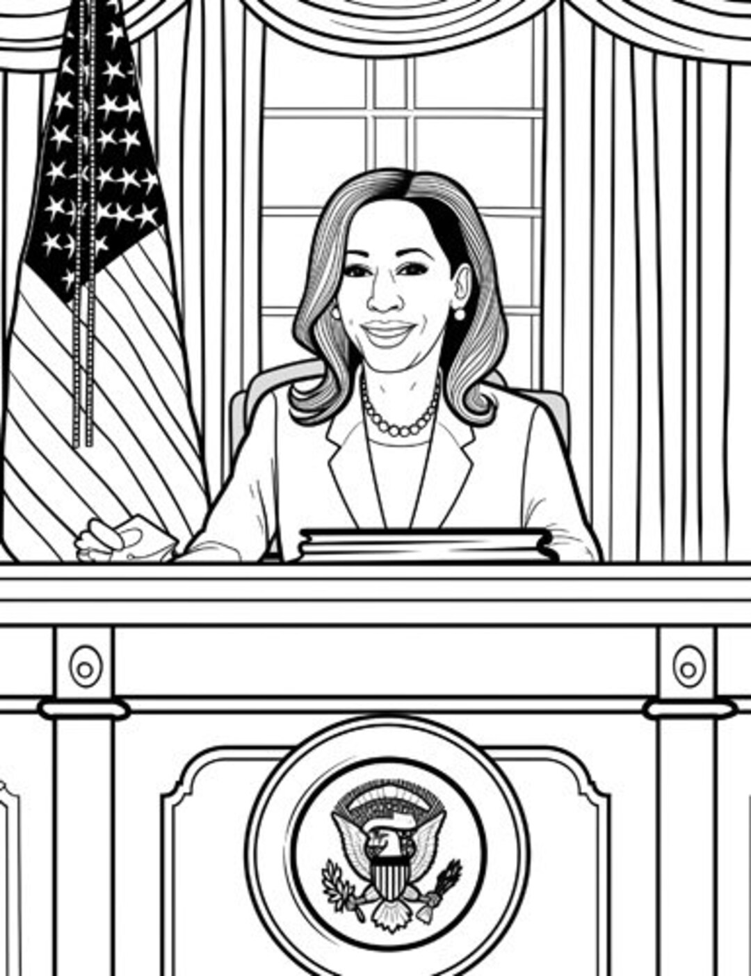 Libro para Colorear de Kamala Harris Arte de Candidata Presidencial ...