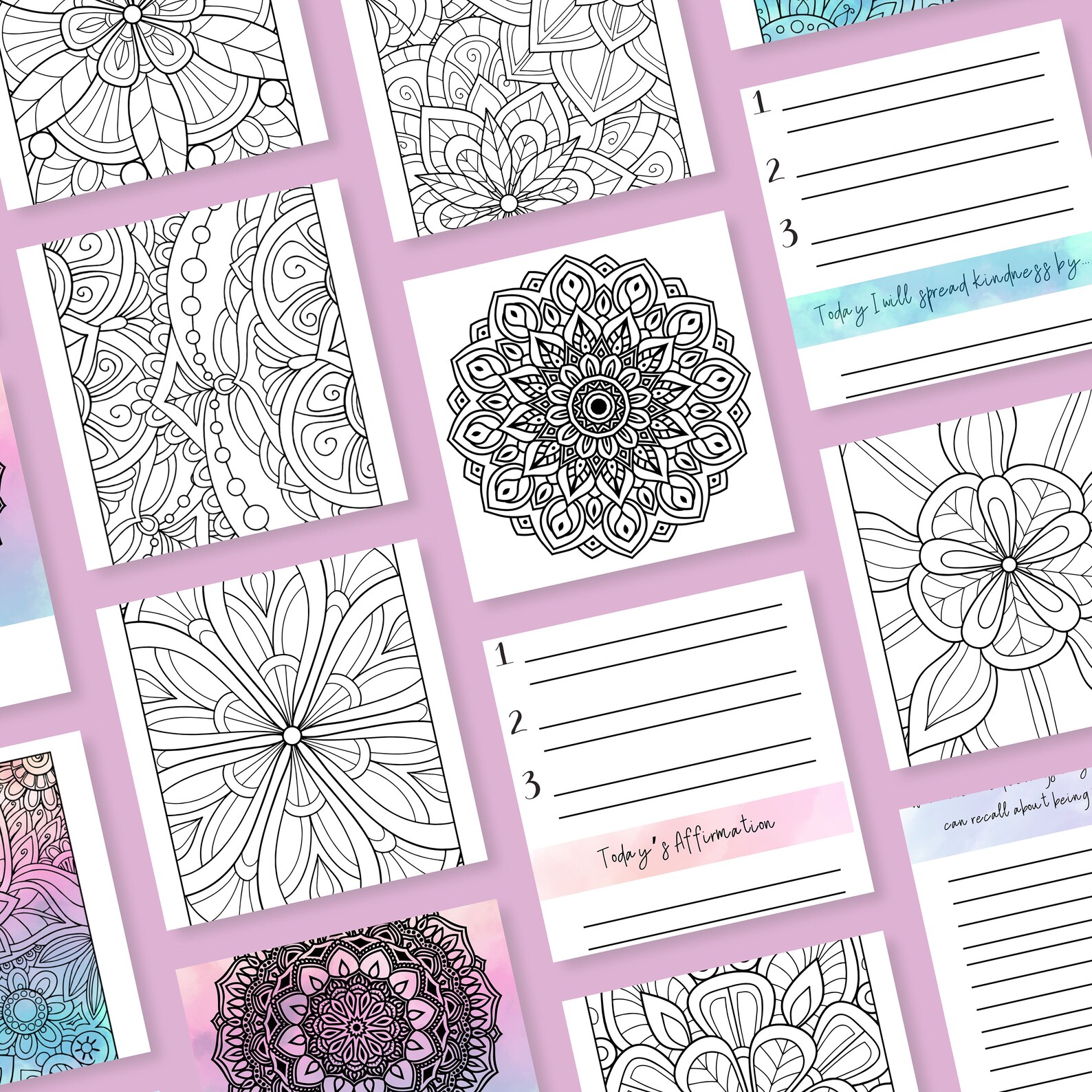 Mindfulness Journal, Mandala Coloring Journal, Digital Download Journal ...