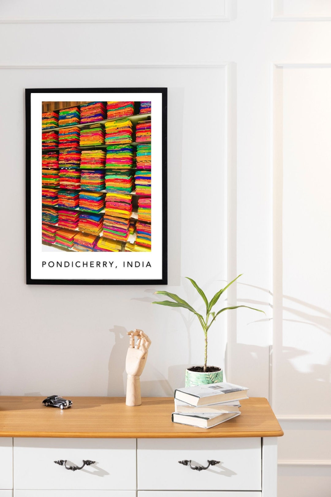 Colorful Folded Sarees Poster Pondicherry, India Premium Matte Print - Etsy