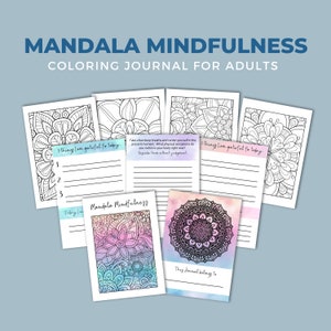 Mindfulness Journal, Mandala Coloring Journal, Digital Download Journal ...