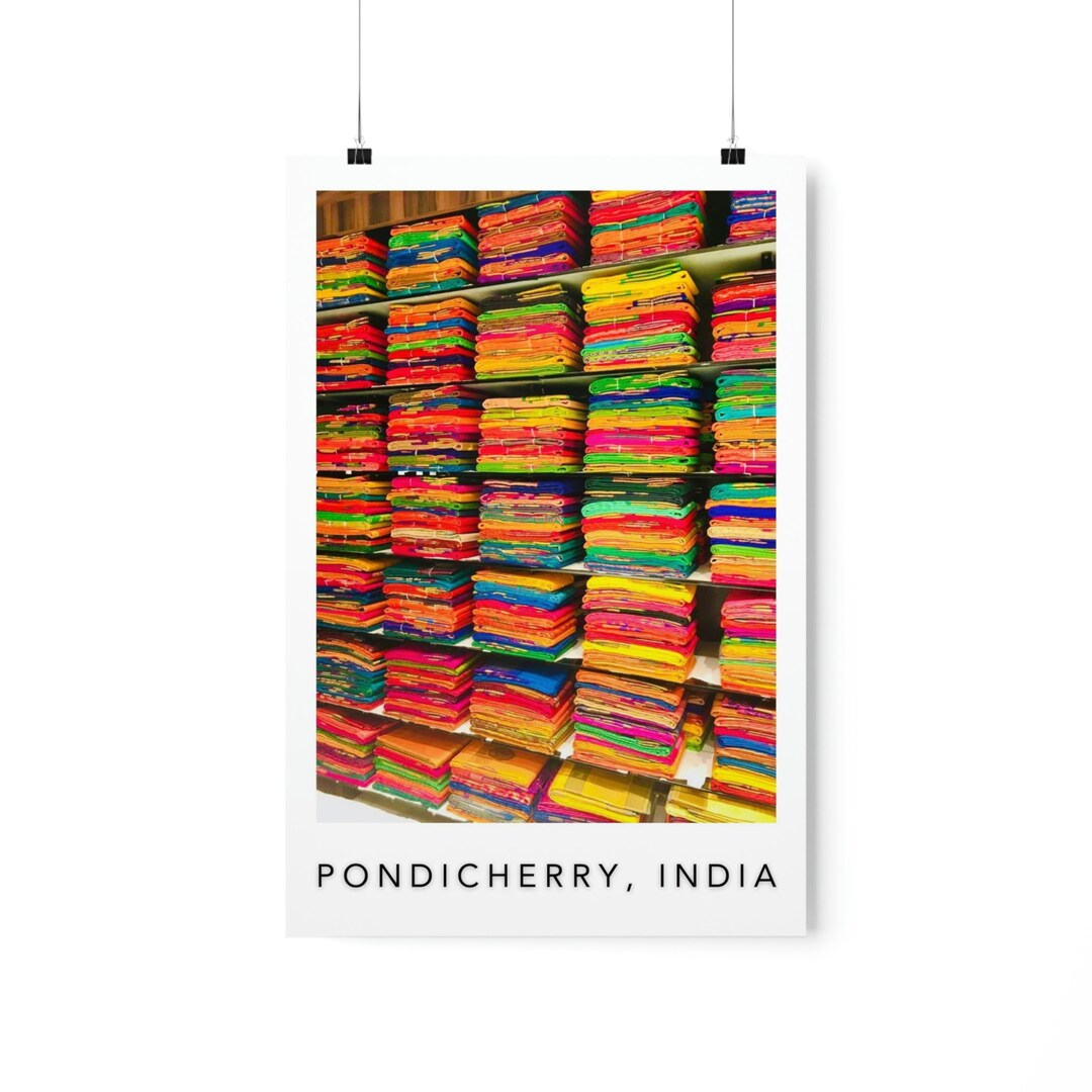 Colorful Folded Sarees Poster Pondicherry India Premium - Etsy
