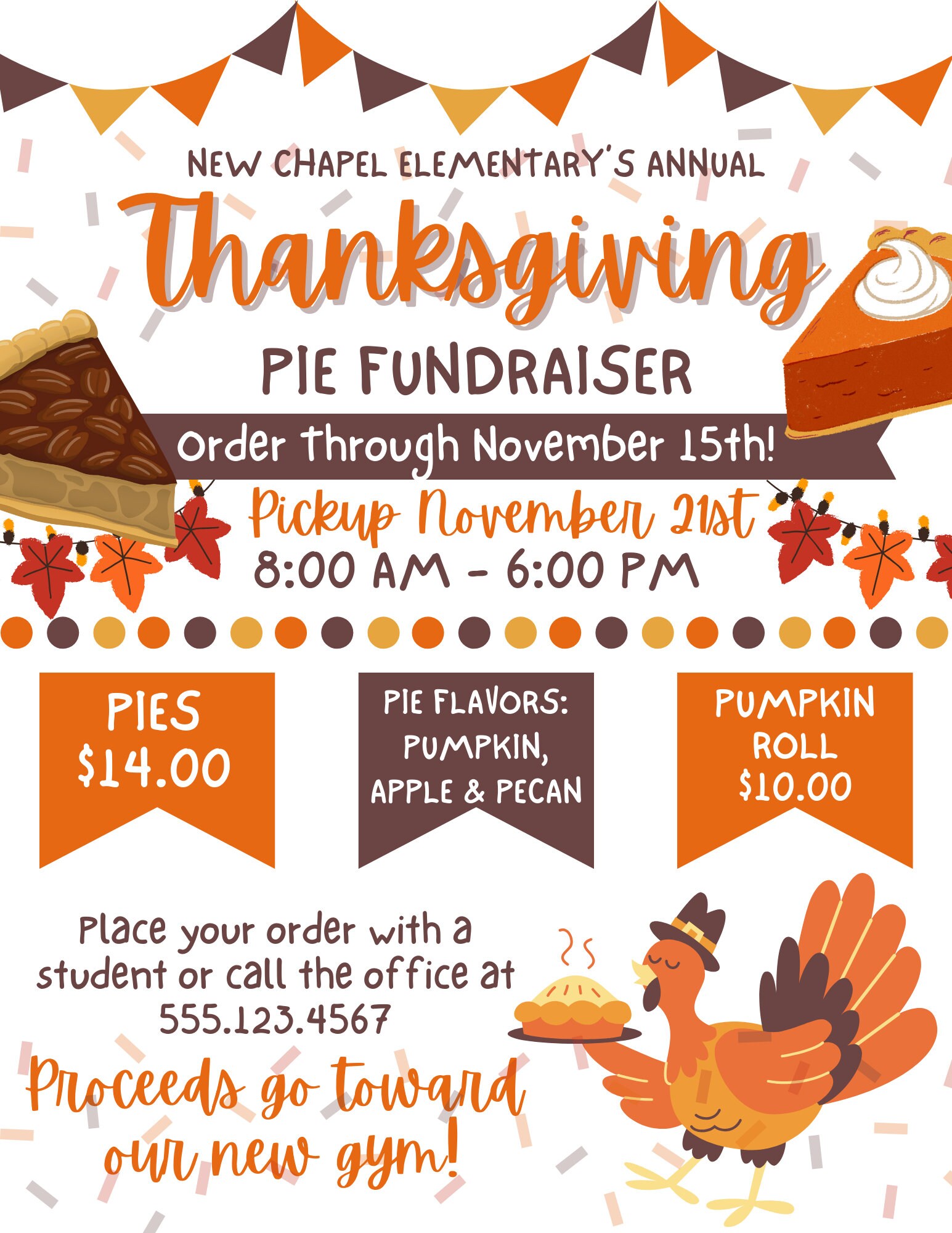 Thanksgiving Pie Fundraiser, PTA PTO Fundraiser, Bake Sale ...