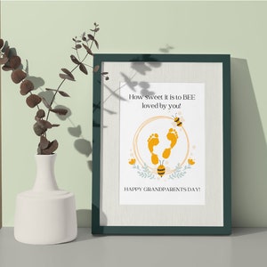 Grandparents Day Handprint Art Craft, Bee Handprint, How Sweet It Is ...