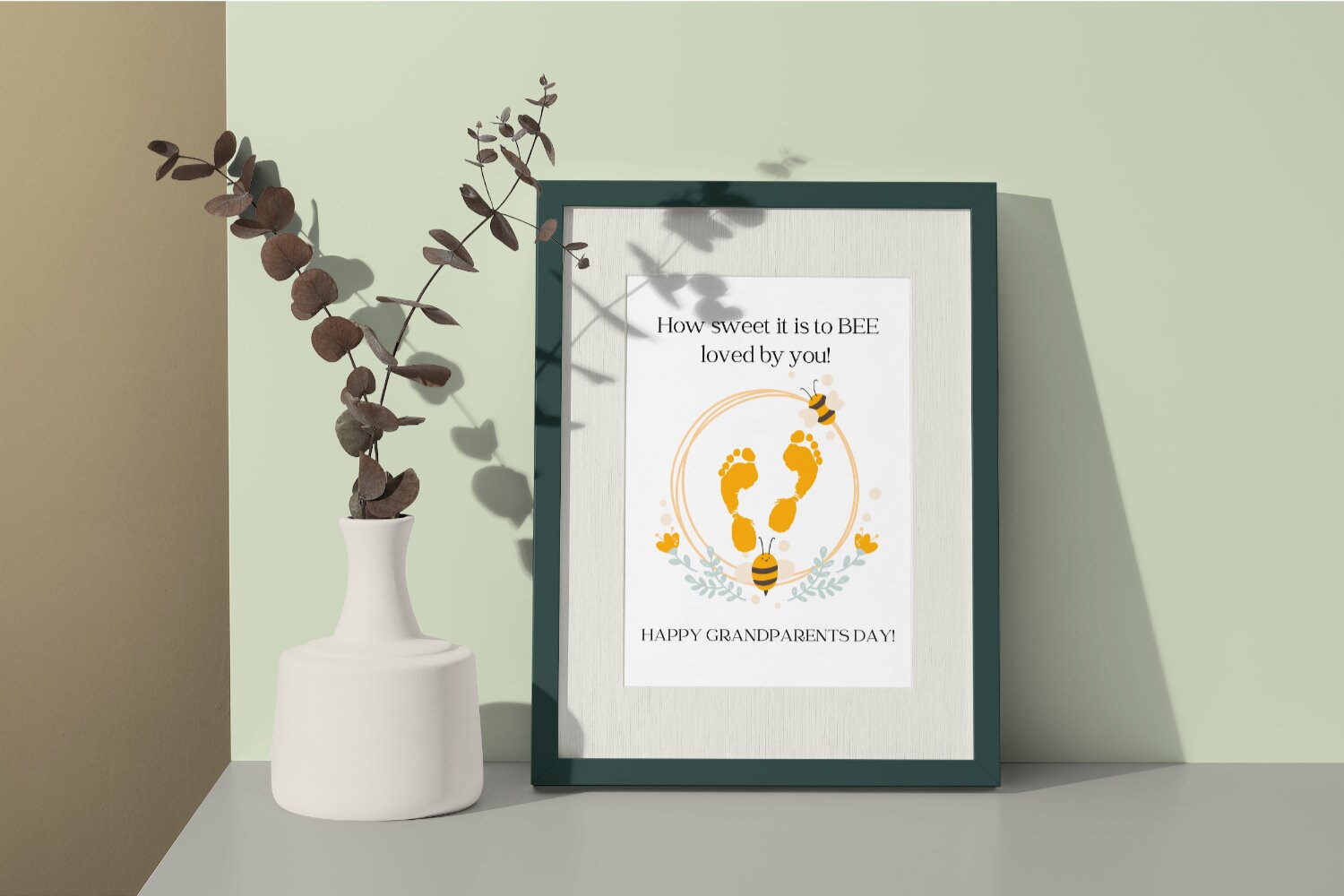 Grandparents Day Handprint Art Craft, Bee Handprint, How Sweet It Is ...