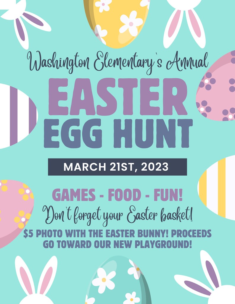 Editable Easter Egg Hunt Flyer, Easter Invitation, Kids Easter Party ...