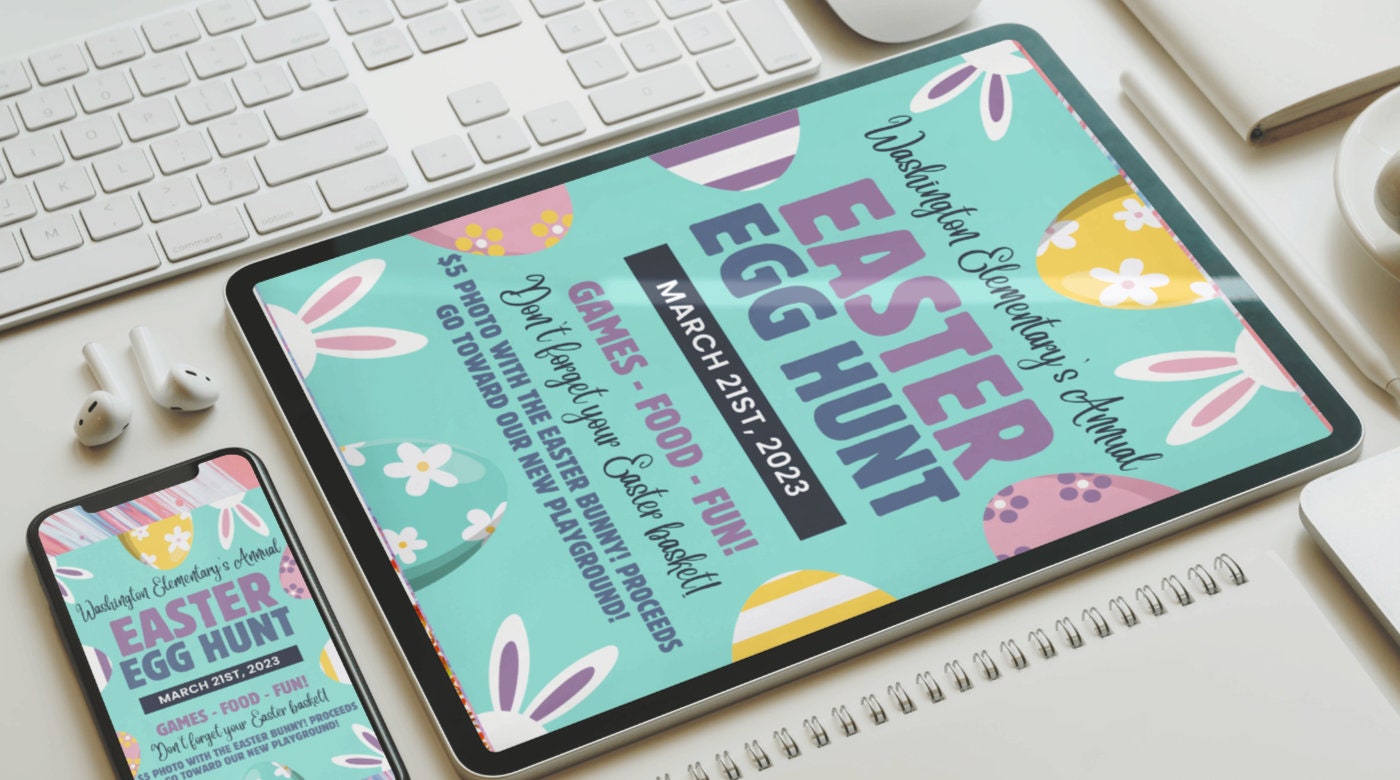 Editable Easter Egg Hunt Flyer, Easter Invitation, Kids Easter Party ...