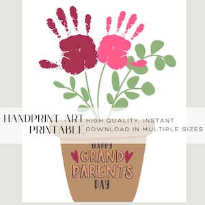Grandparents Day Handprint Art Craft, Printable, Handprint Art, Toddler ...
