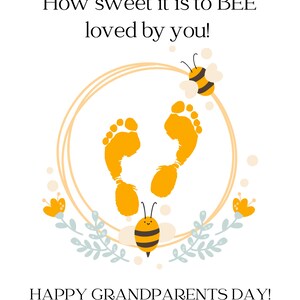 Grandparents Day Handprint Art Craft, Bee Handprint, How Sweet It Is ...