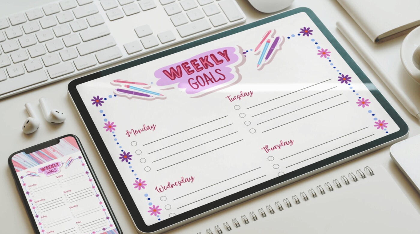 Weekly Planner Printable Weekly Goal Planner Weekly to Do - Etsy