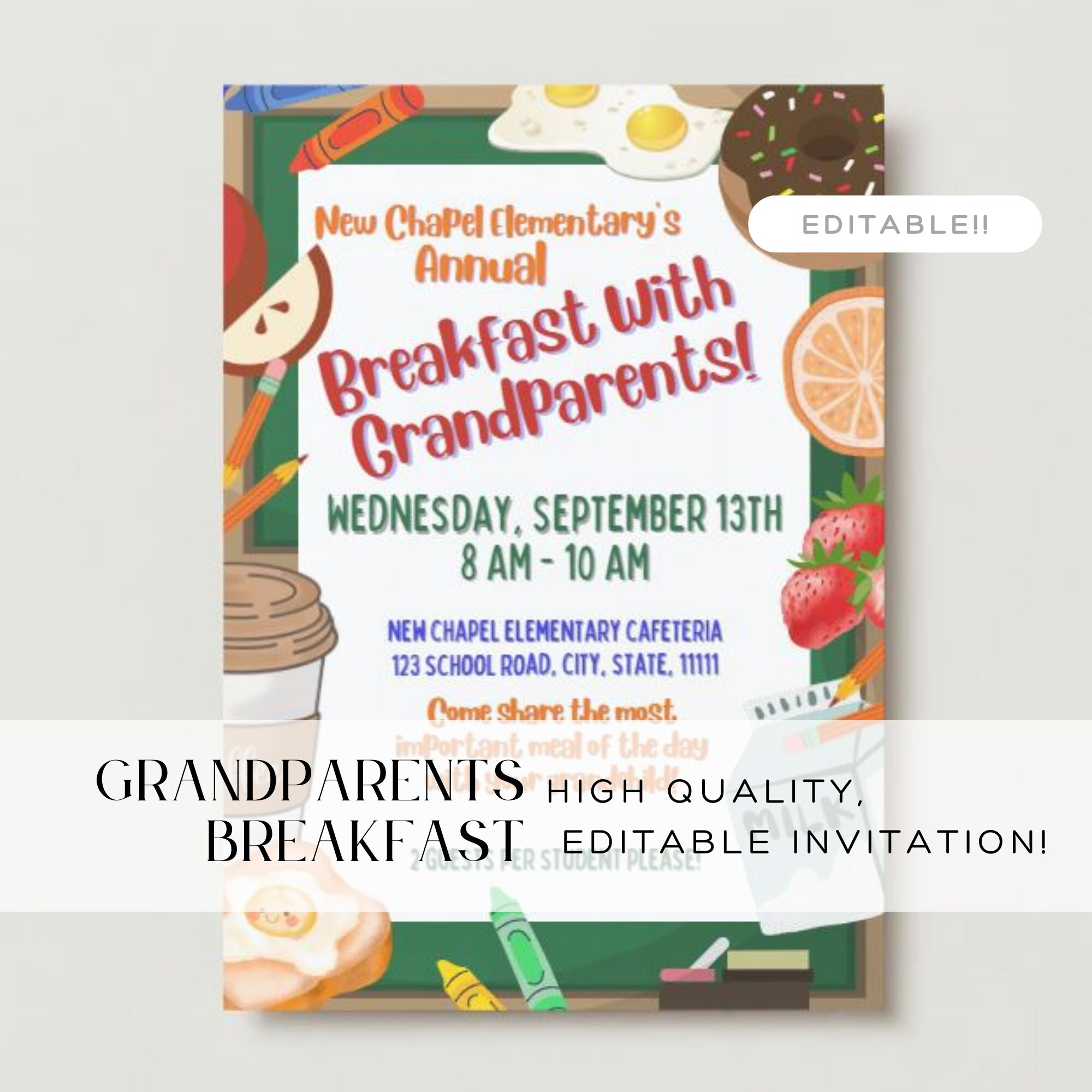 Grandparent Day Flyer, School Grandparents Day, Grandparents Day ...