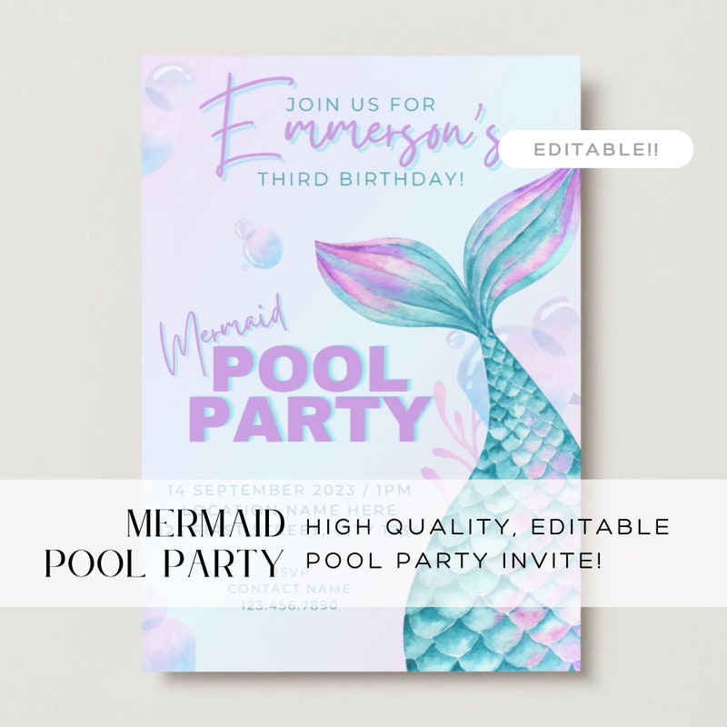 Mermaid Pool Party - Etsy