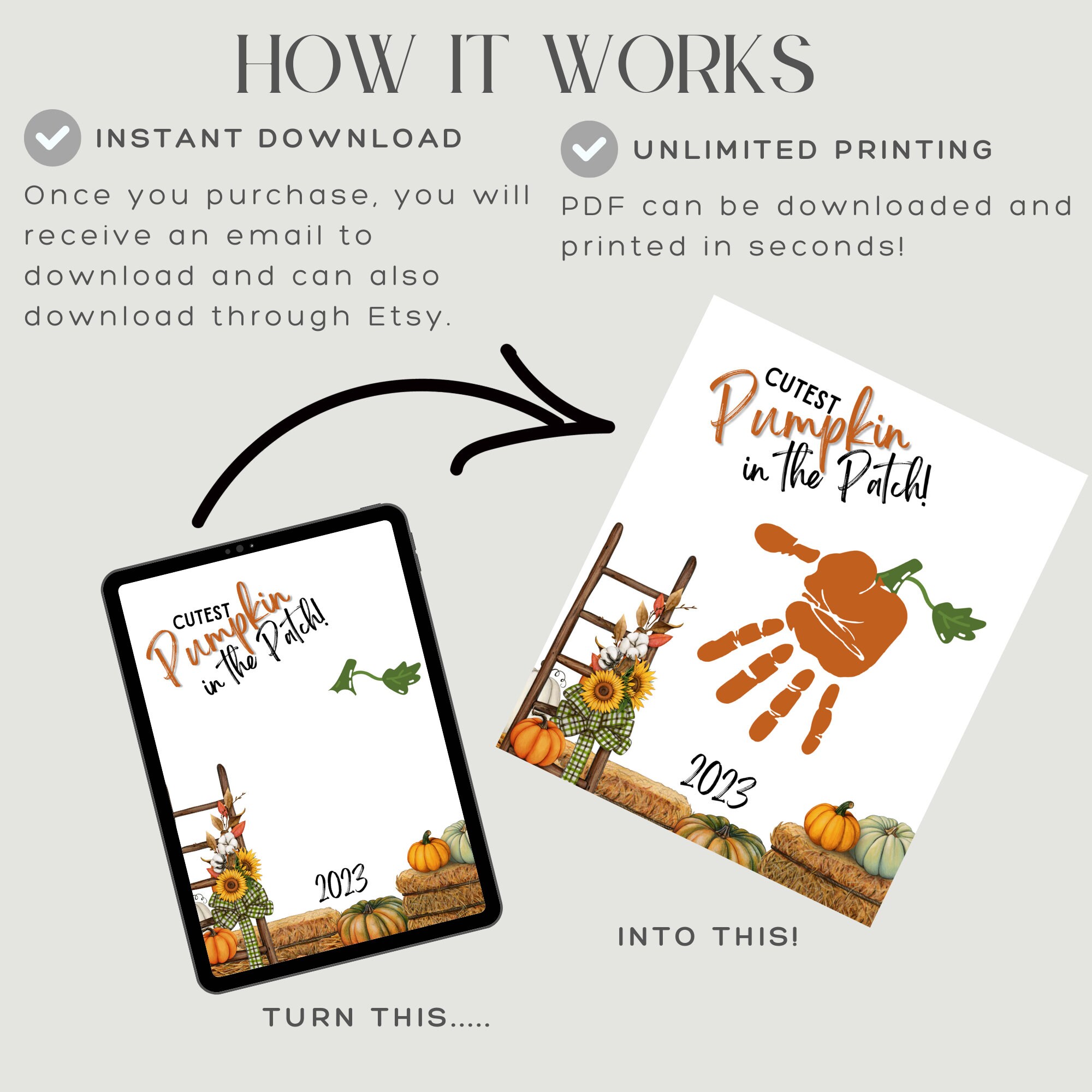 The Cutest Pumpkin in the Patch, Handprint Art, Fall Handprint ...