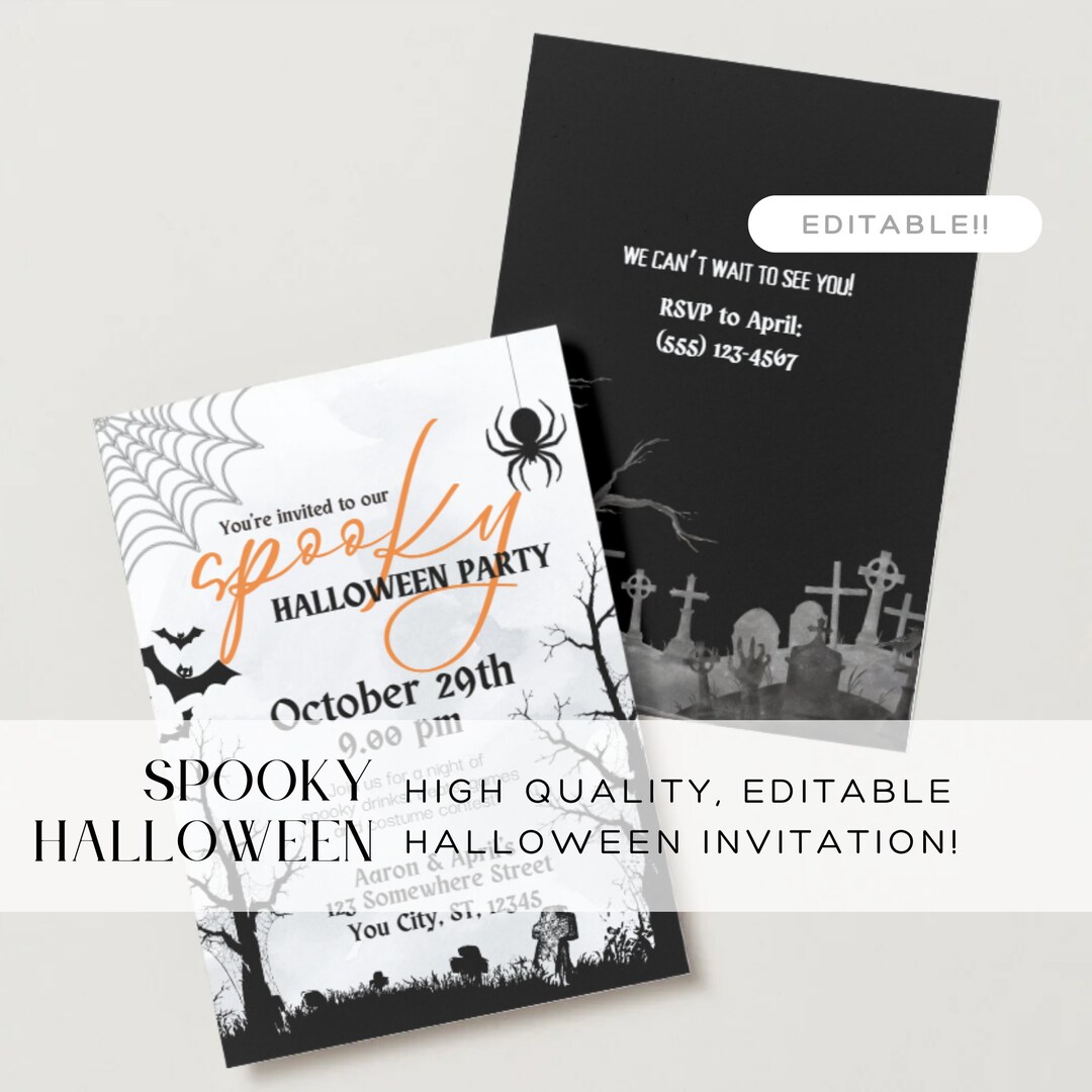 Adult Halloween Party Invitation Template, Halloween Party, Costume ...