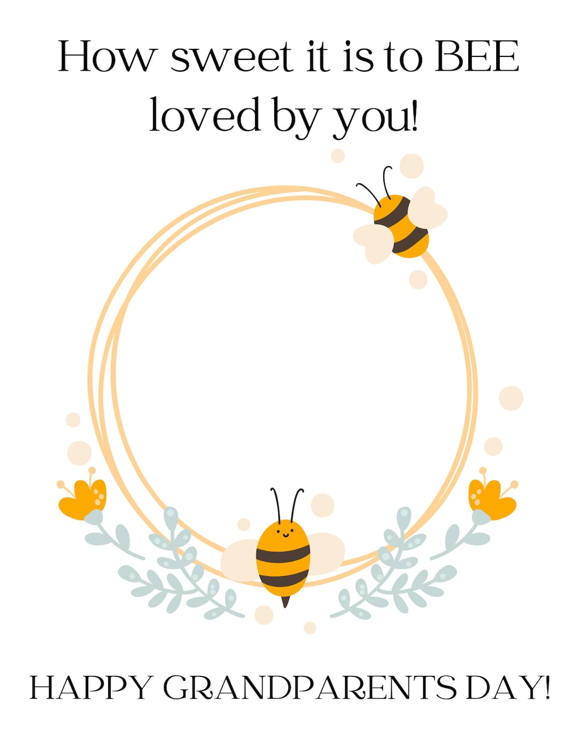 Grandparents Day Handprint Art Craft, Bee Handprint, How Sweet It Is ...