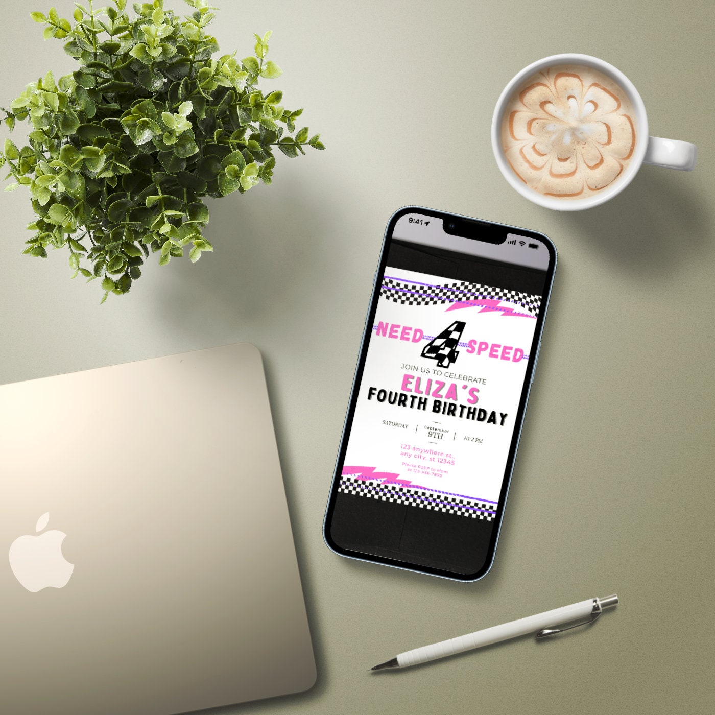 Need Four Speed Birthday Invitation, 4th Birthday Party Invitation ...