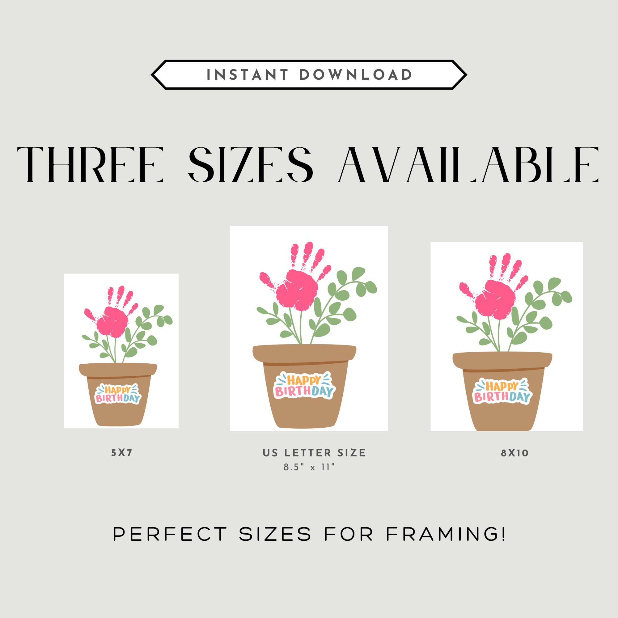 Happy Birthday Handprint Art Craft, Printable, Handprint Art, Toddler ...