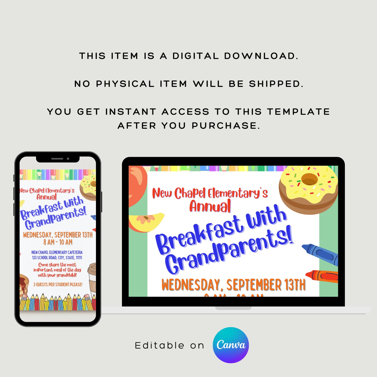 Grandparent Day Flyer, School Grandparents Day, Grandparents Day ...