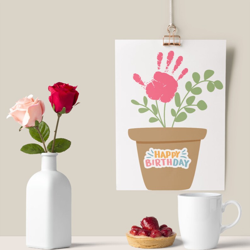 Happy Birthday Handprint Art Craft, Printable, Handprint Art, Toddler ...