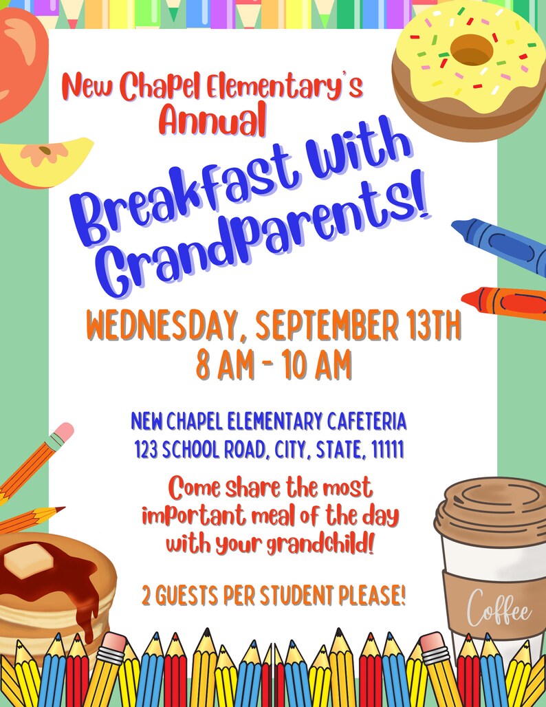 Grandparent Day Flyer, School Grandparents Day, Grandparents Day ...