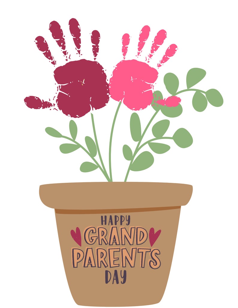 Grandparents Day Handprint Art Craft, Printable, Handprint Art, Toddler ...