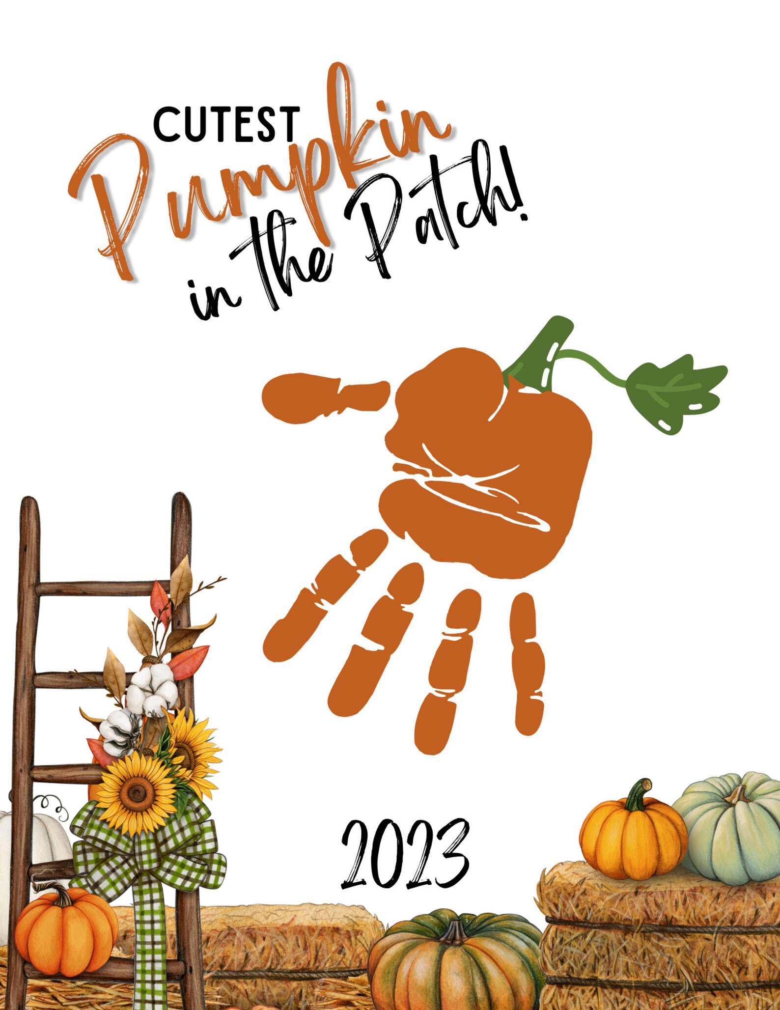 The Cutest Pumpkin in the Patch, Handprint Art, Fall Handprint ...
