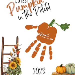 The Cutest Pumpkin in the Patch, Handprint Art, Fall Handprint ...