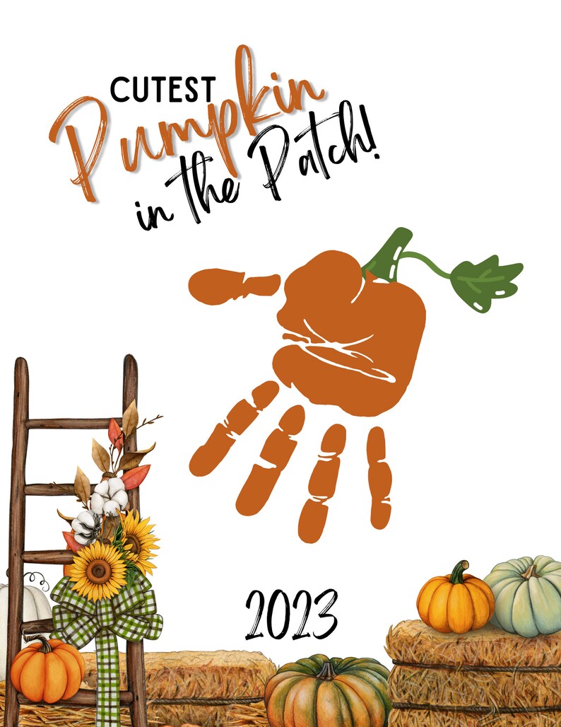 The Cutest Pumpkin in the Patch, Handprint Art, Fall Handprint ...