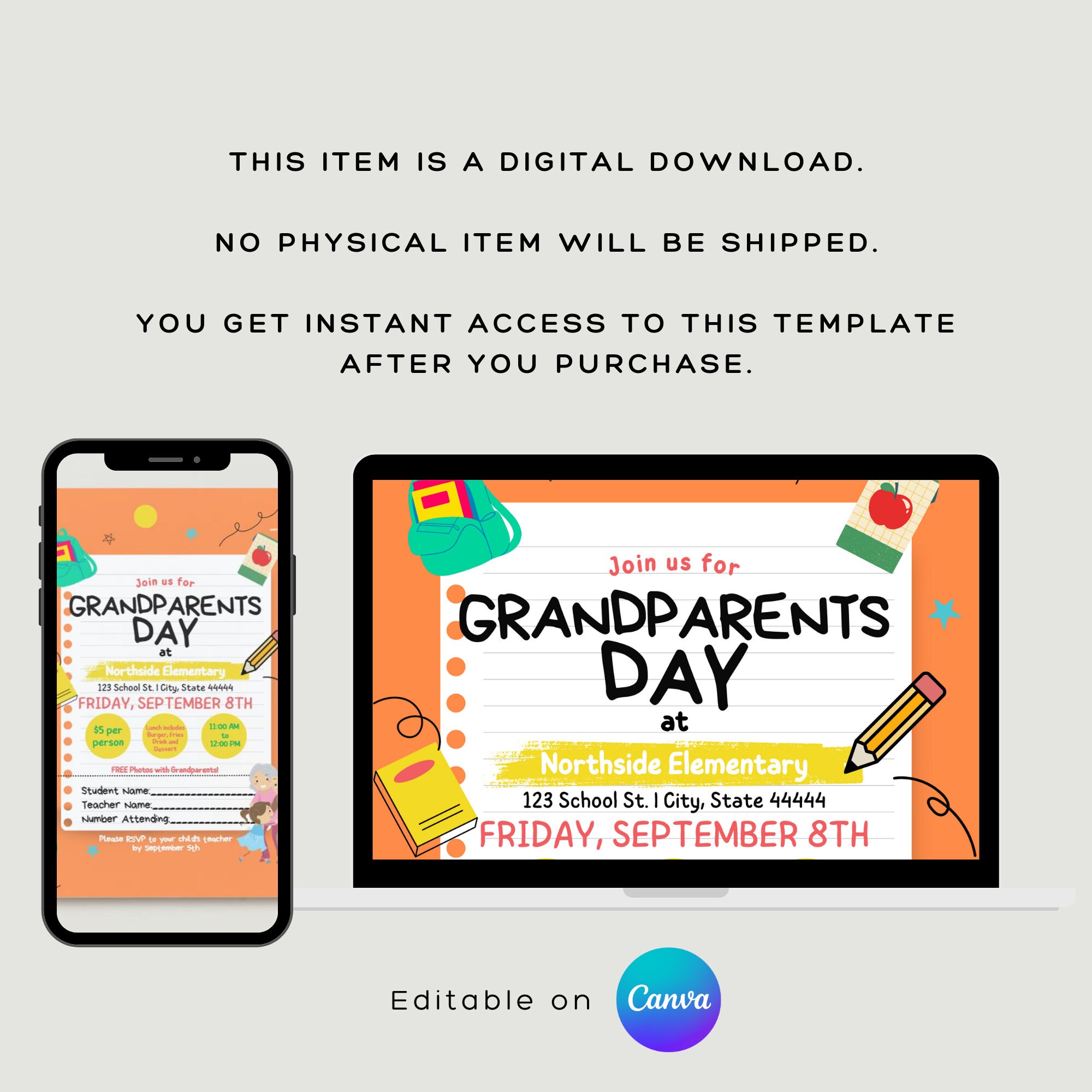 Grandparent Day Flyer, School Grandparents Day, Grandparents Day Lunch ...