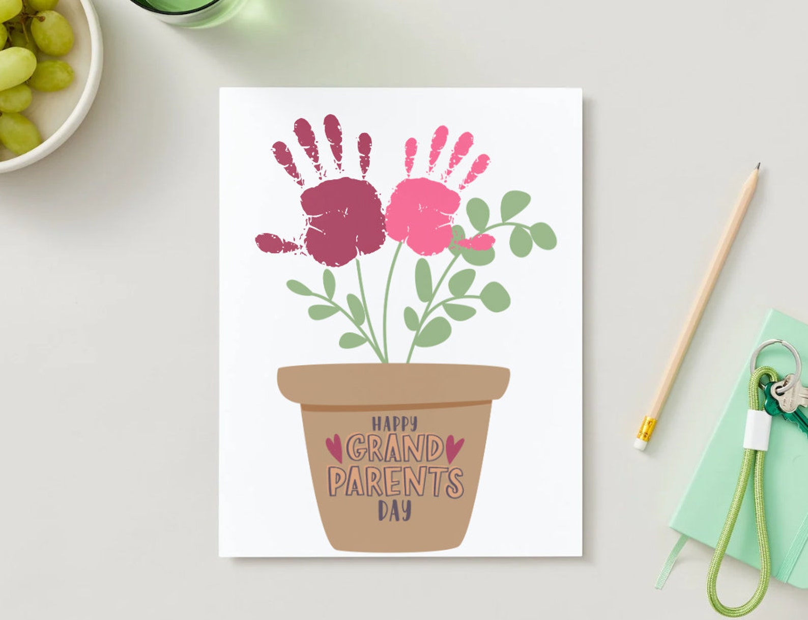 Grandparents Day Handprint Art Craft, Printable, Handprint Art, Toddler ...