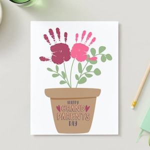 Grandparents Day Handprint Art Craft, Printable, Handprint Art, Toddler ...